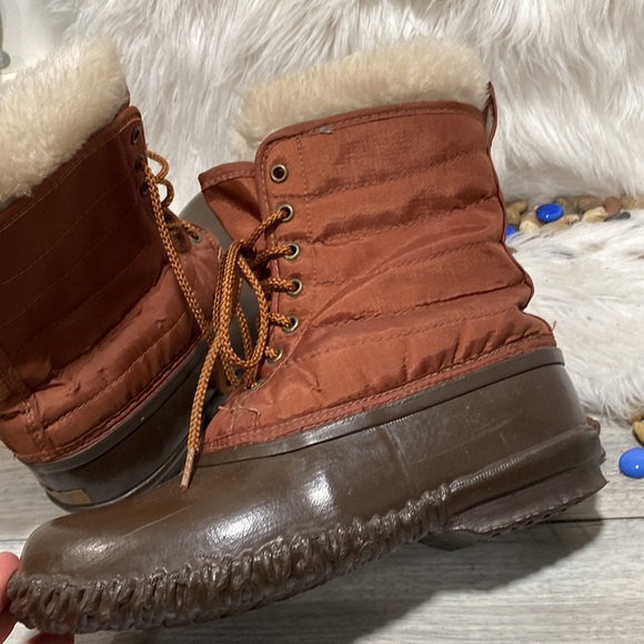 Sorel | Shoes | Vintage Sorel Brown Nylonrubber Wool Insert Snow Rain ...